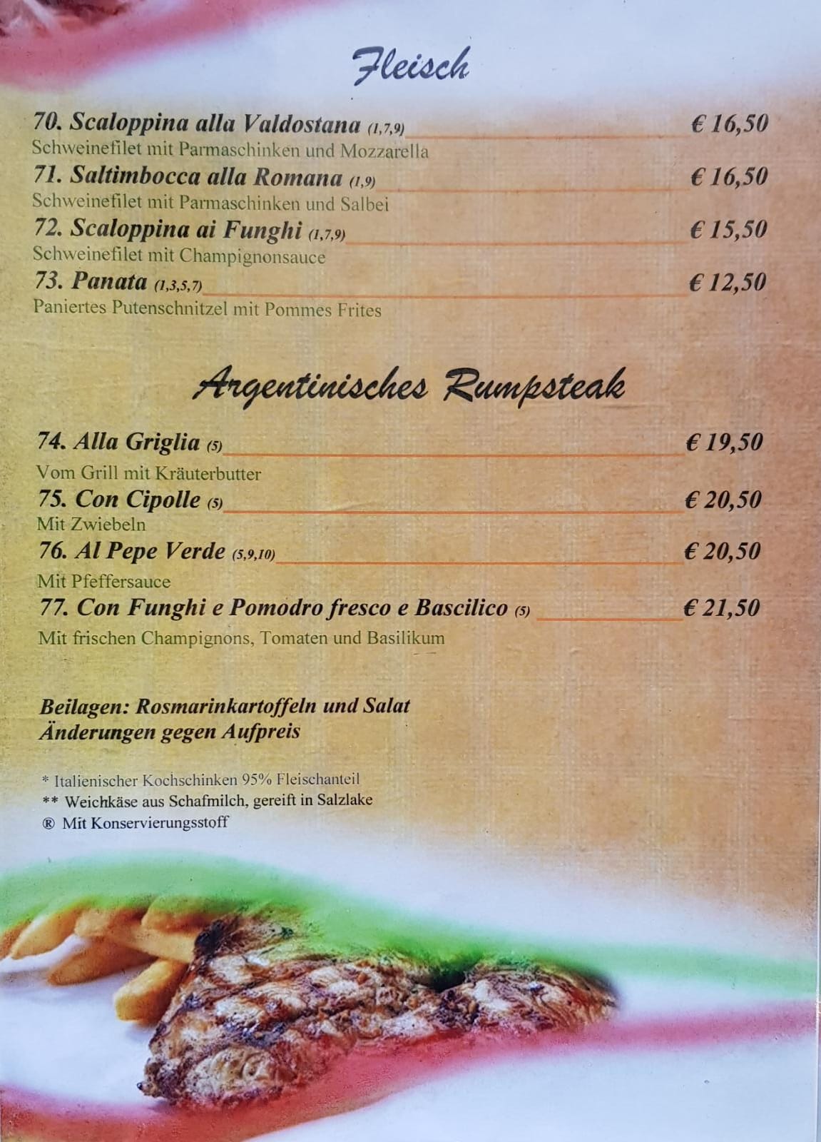 Speisekarte – la locanda